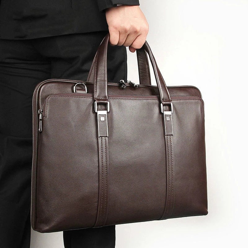 Men Business Leather 15.6'' Laptop Briefcases | Neouo