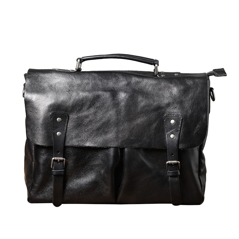 Soft Genuine Leather Crossbody Men's Briefcase | Neouo
